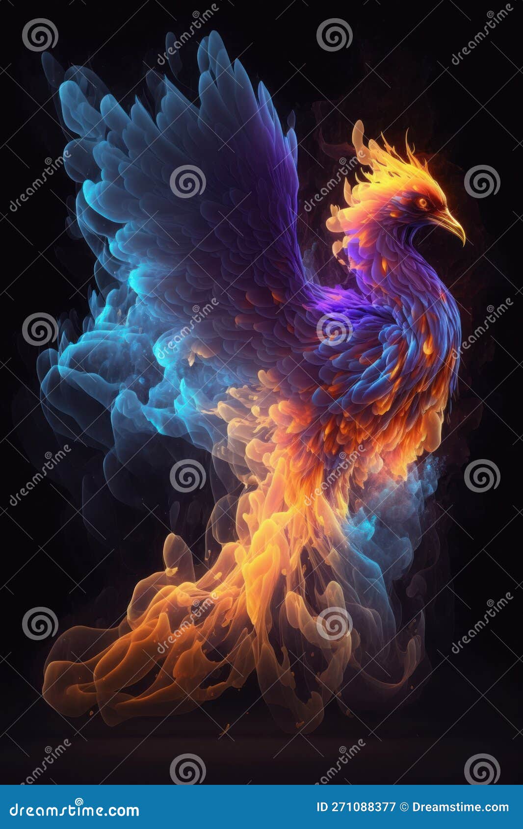 Colorful Phoenix Bird, Symbol Of Rebirth - Generative AI Stock Photo ...