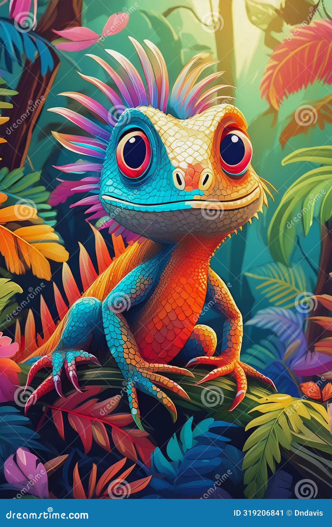 Generative AI Conceptual Illustration of a Cute Lizards Stock ...
