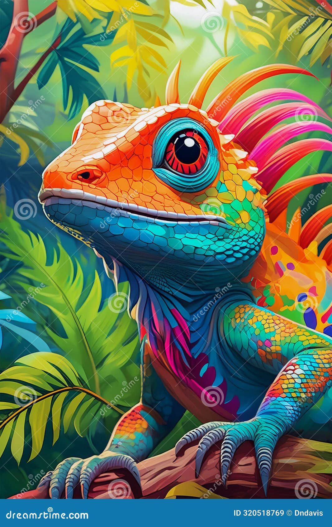 Generative AI Conceptual Illustration Of A Cute Lizards Royalty-Free ...