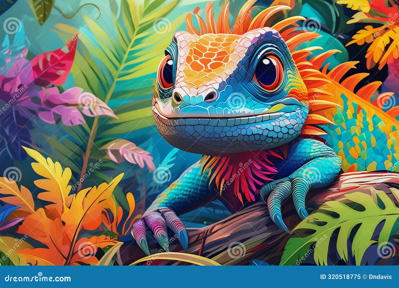 Generative AI Conceptual Illustration of a Cute Lizards Stock ...