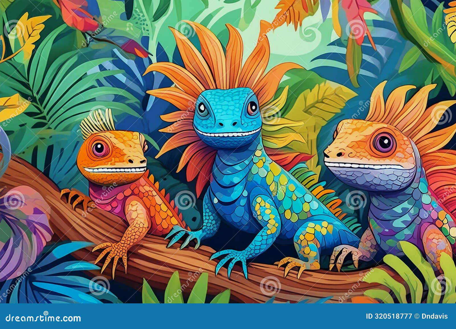 Generative AI Conceptual Illustration Of A Cute Lizards | CartoonDealer ...