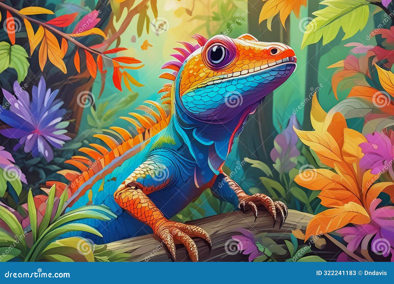 Generative AI Conceptual Illustration Of A Cute Lizards Royalty-Free ...