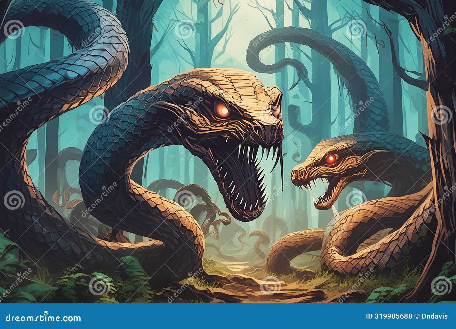 Scary Big Snake. Vector Drawing | CartoonDealer.com #272740681