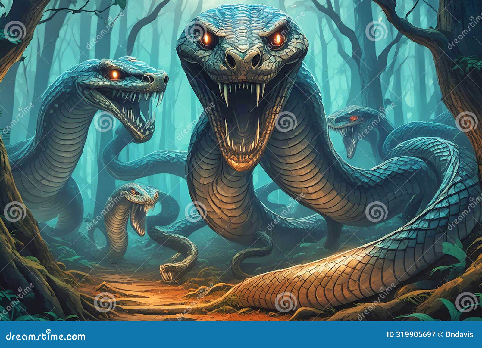 Scary Big Snake. Vector Drawing | CartoonDealer.com #272740681