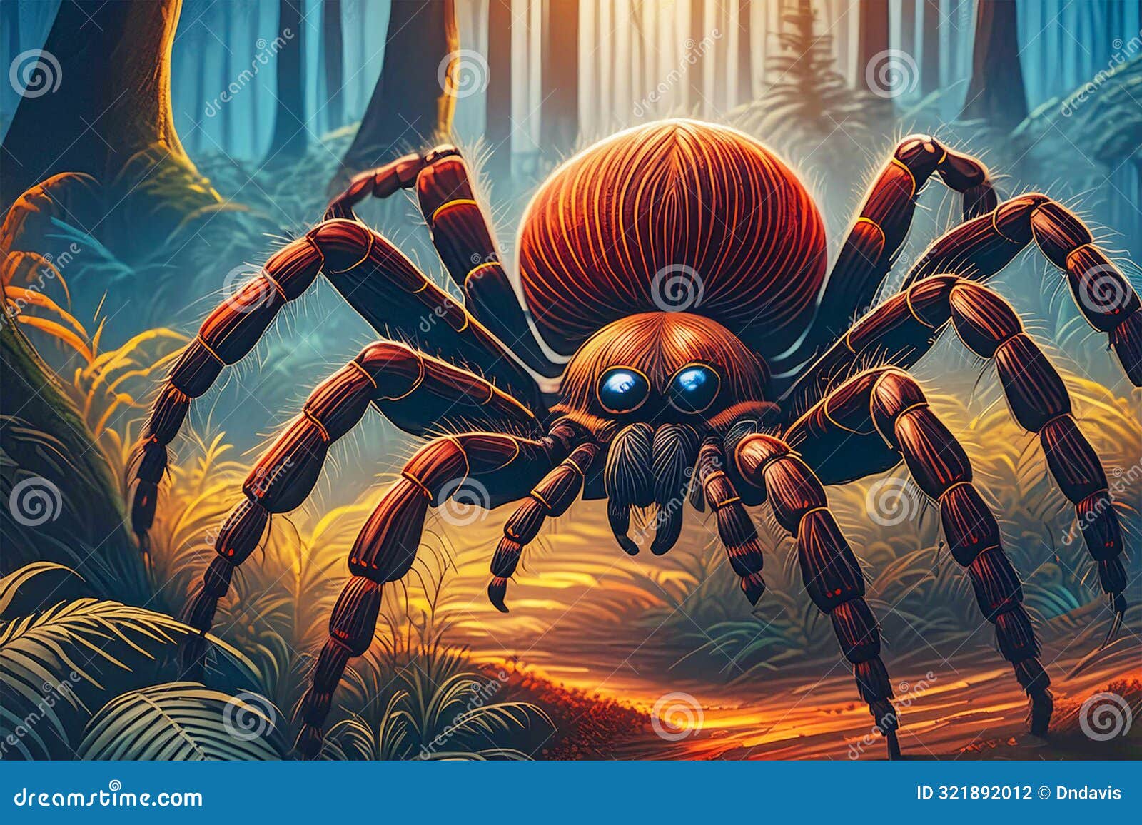 Generative AI Conceptual Illustration of a Scary Spider Stock ...