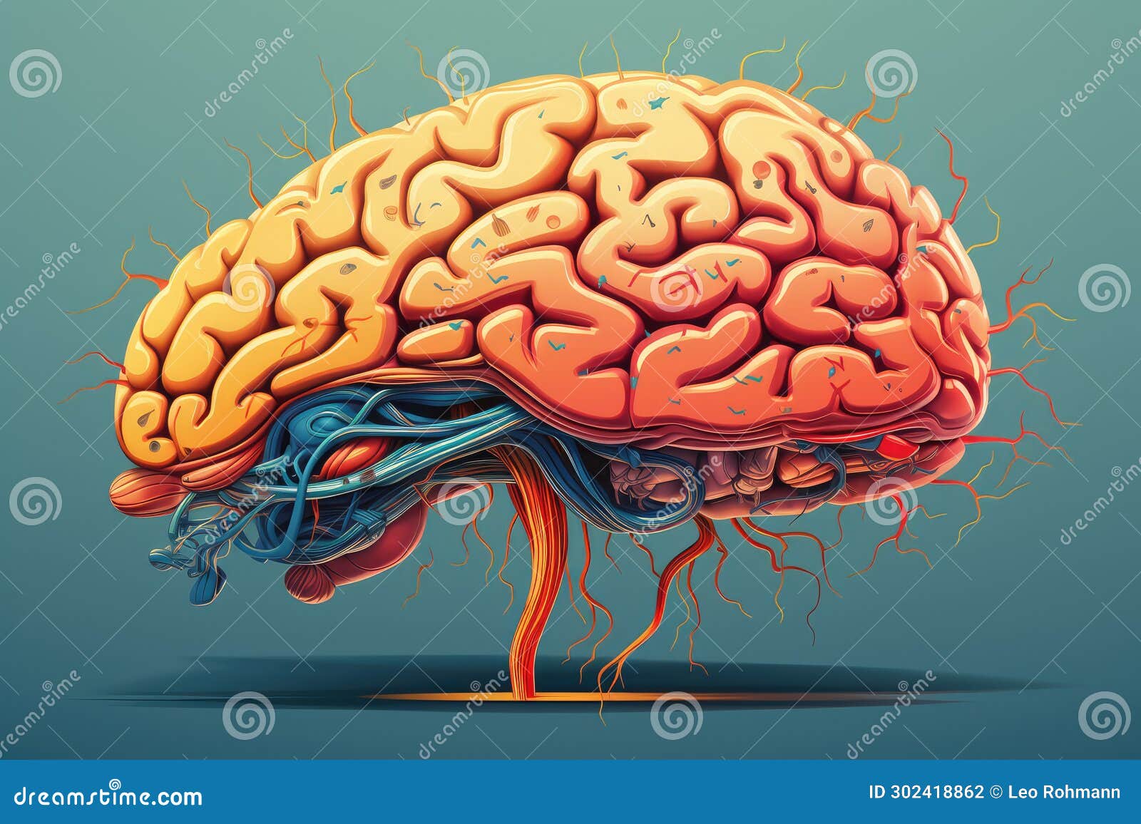 Fractal Colorful Light Brain Illustration, Educational Research ...