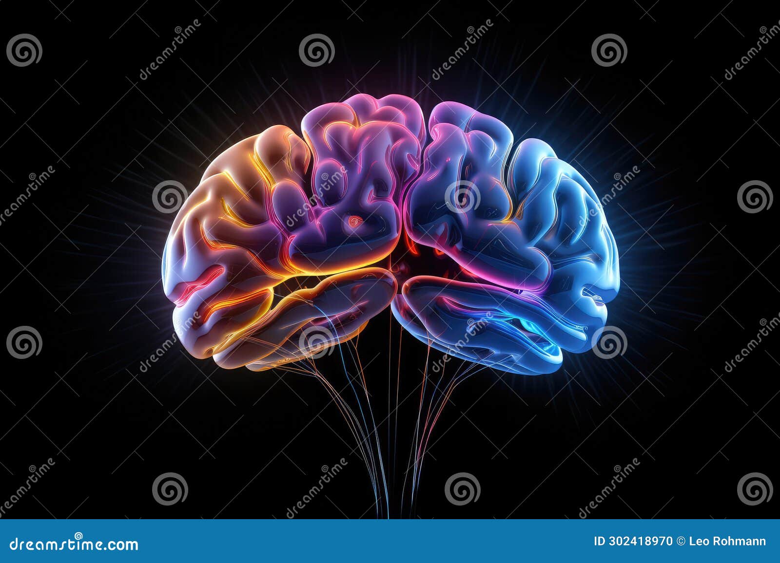 Fractal Colorful Light Brain Illustration, Educational Research ...