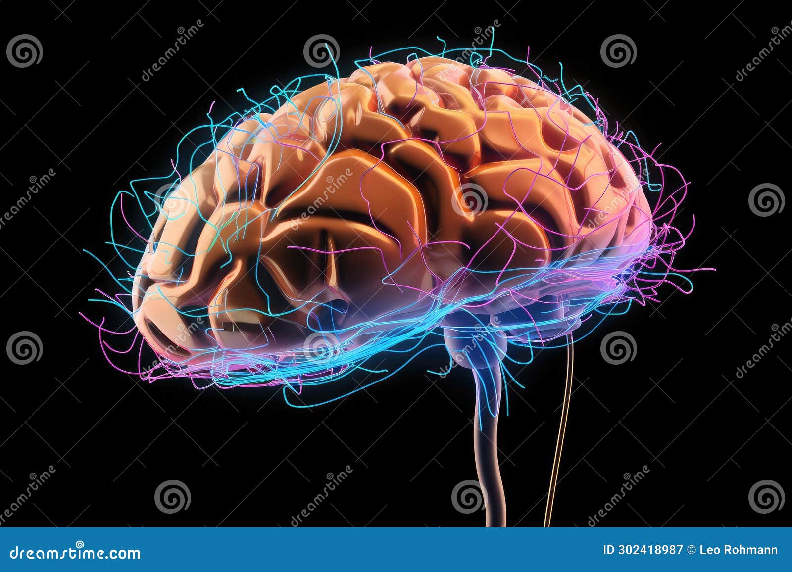 Fractal Colorful Light Brain Illustration, Educational Research ...