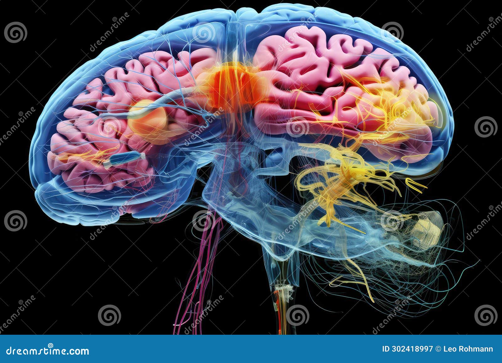Fractal Colorful Light Brain Illustration, Educational Research ...