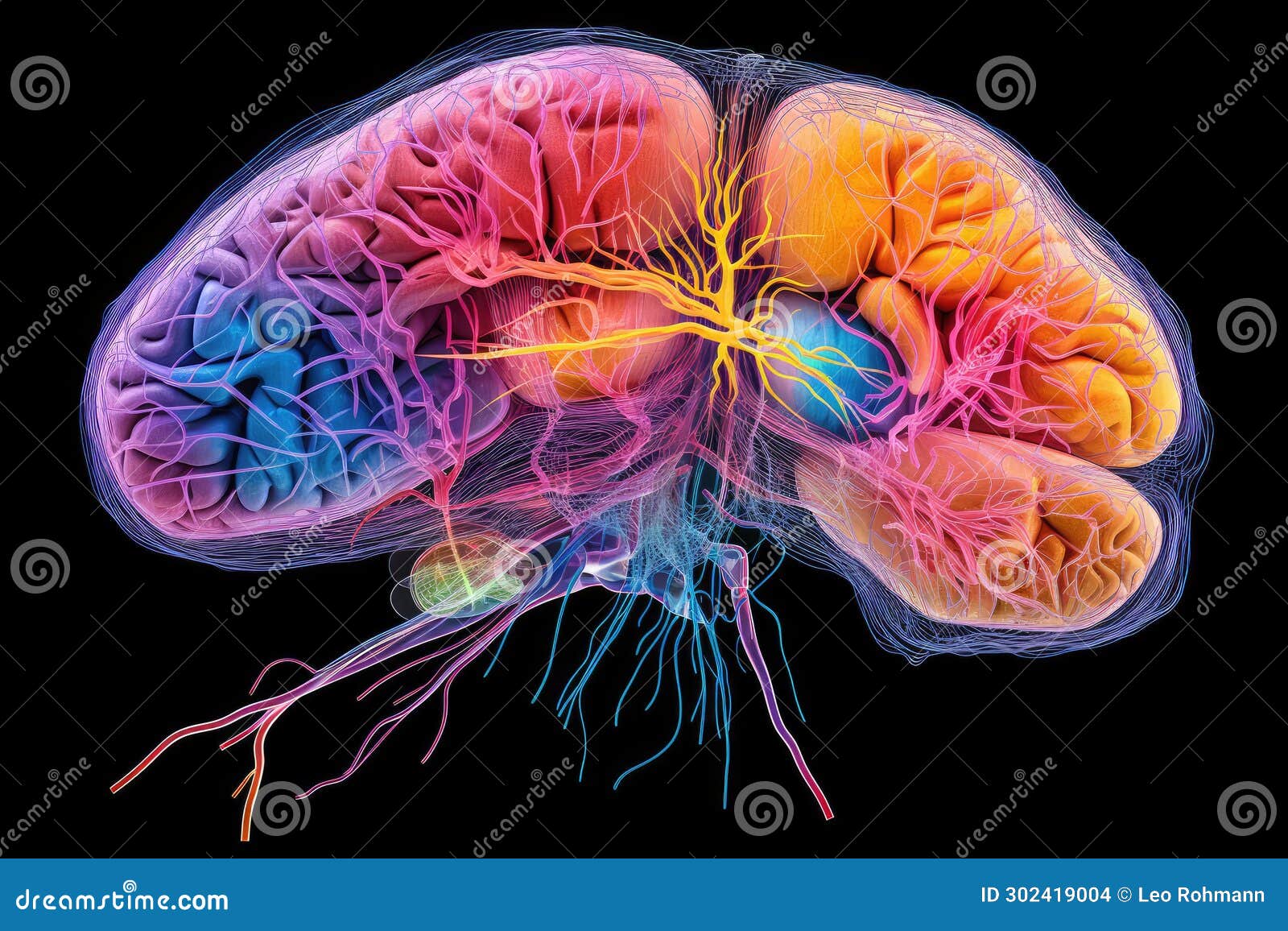 Fractal Colorful Light Brain Illustration, Educational Research ...