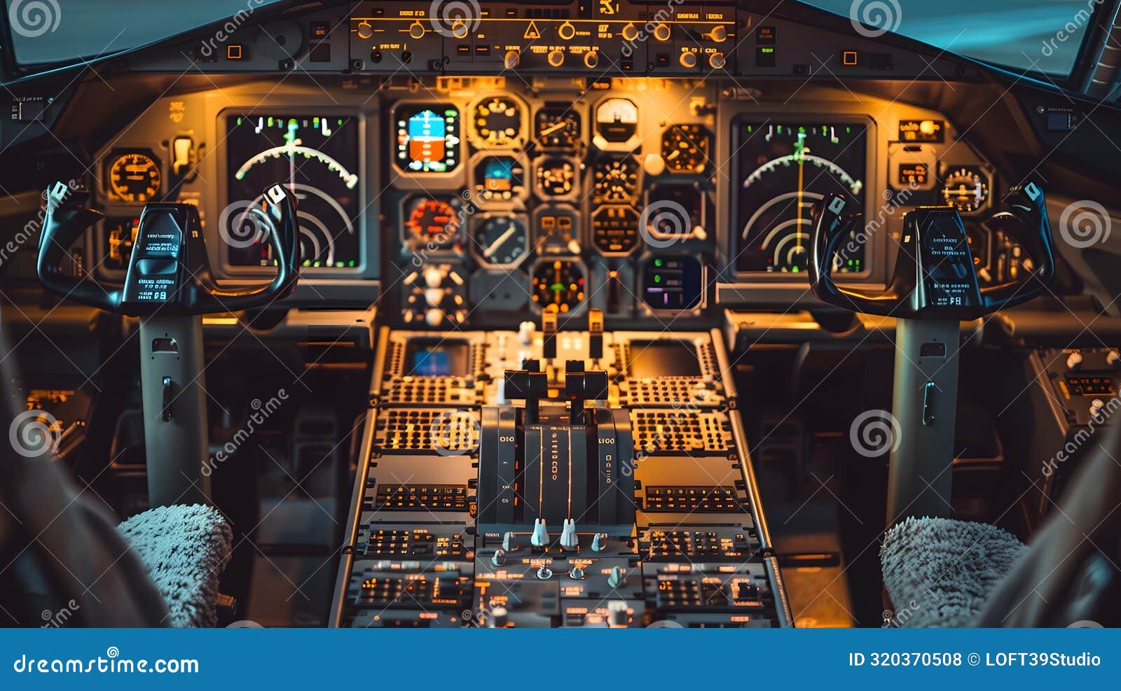 Generative AI Control Panel and Control Equipment of Plane in Cockpit ...