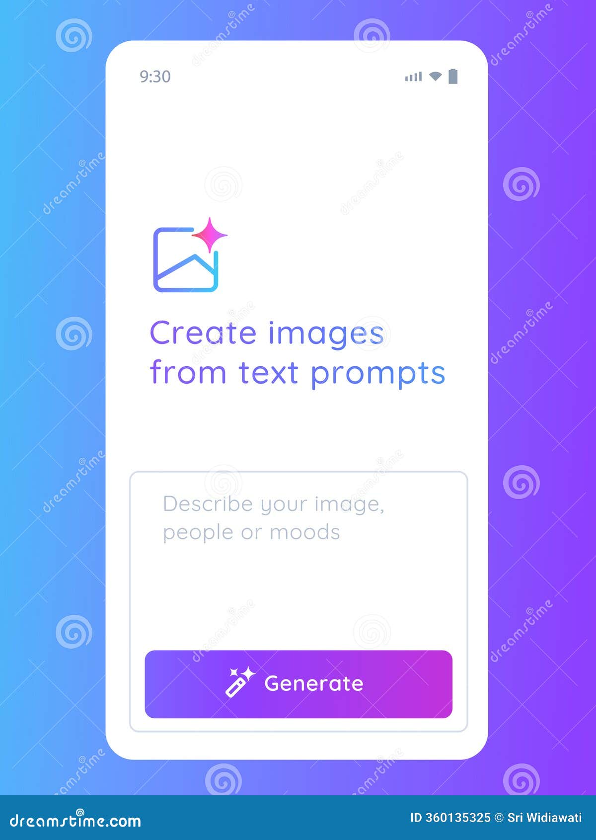 Generative Ai Create Image With Artificial Intelligence User Interface Application Mobile