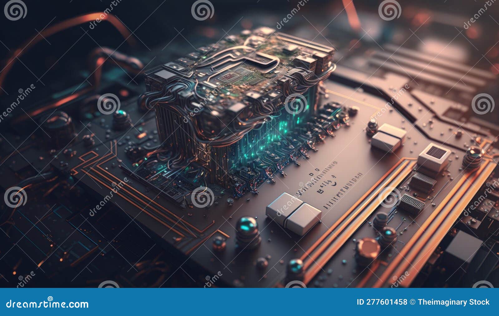 Cybernetic Technology, a Futuristic Motherboard with Electronic ...
