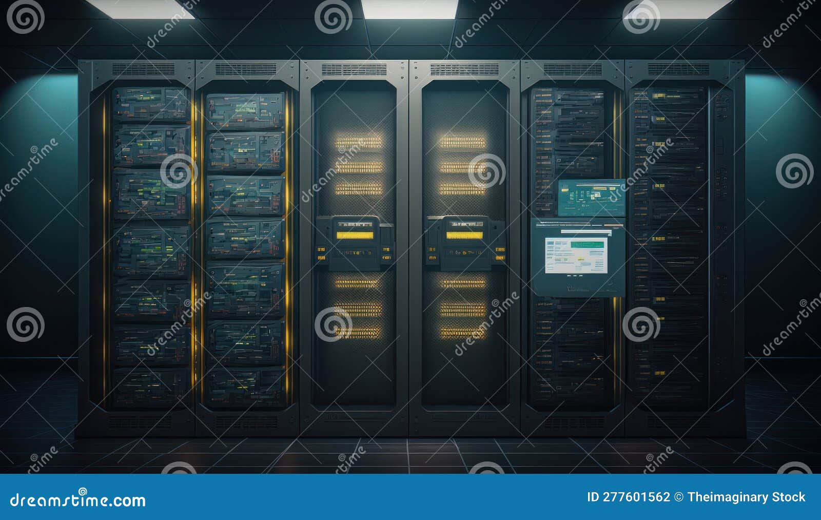 A Room Full of Digital Server Racks, Digital Data Transfer To Data ...
