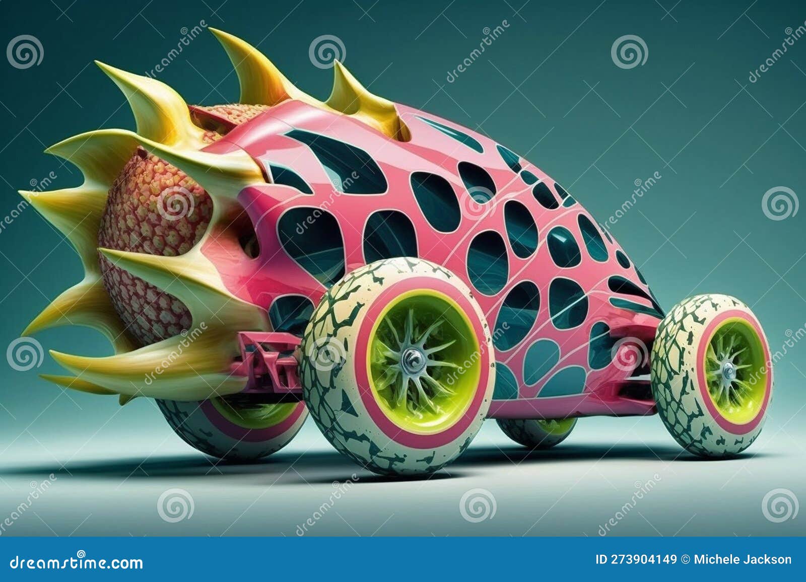 Generative Ai Created Racing Car Created from Fruit Stock Illustration ...