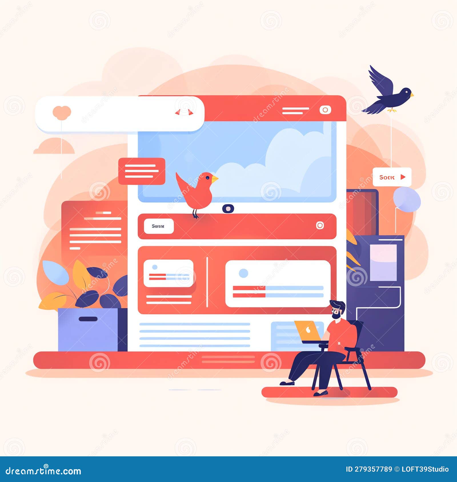 Generative AI Creating News- Stock Illustration - Illustration of ...