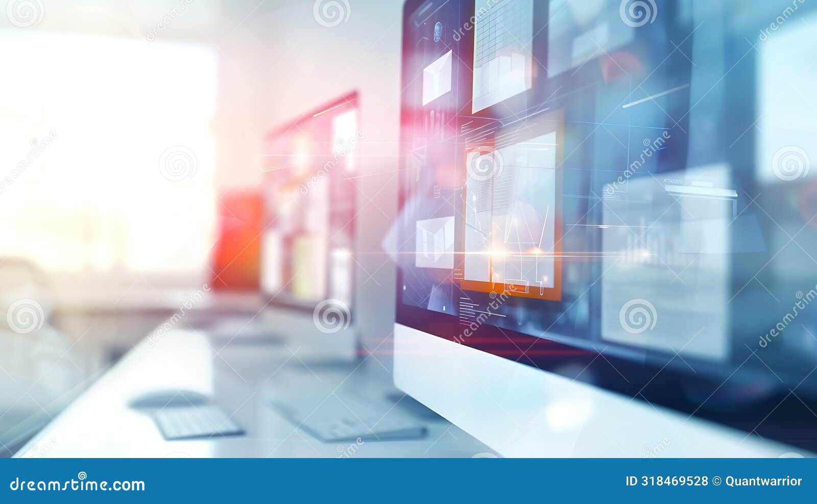 Generative AI Creative Web Design Studio with Flying Web Page Layout ...