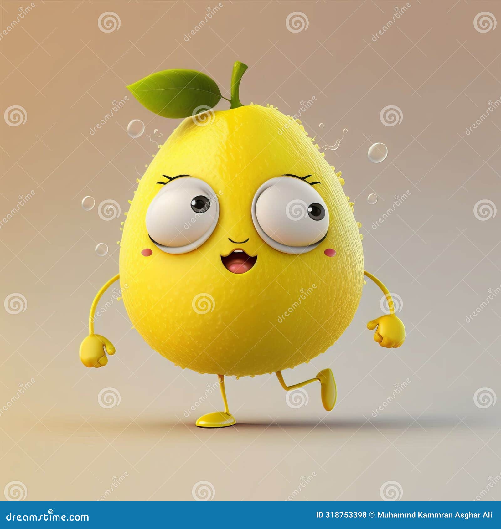 Cute Cartoon Lemon Character Generative Ai Stock Illustration ...