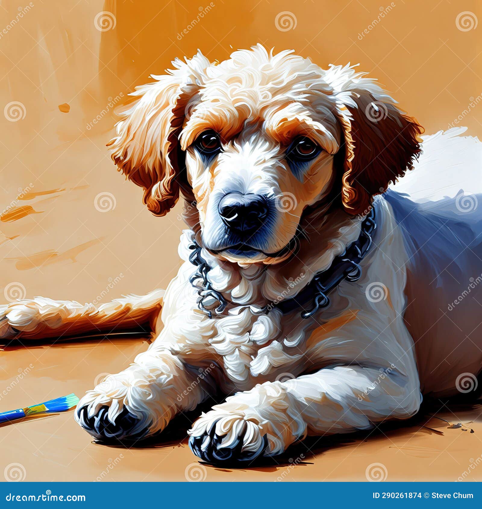 Generative AI, Cute Teddy Dog in Line Drawing Style Stock Illustration ...