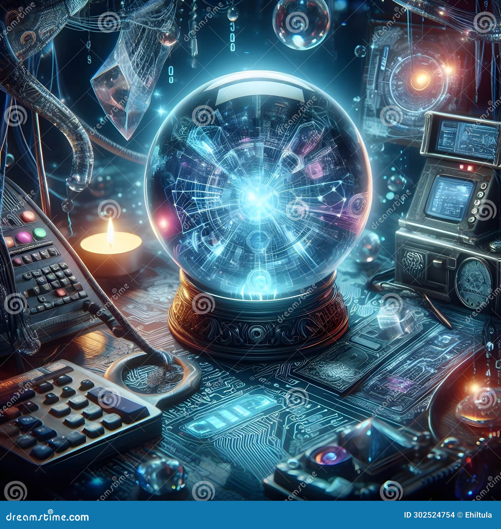 Generative AI Cyberspace Fortune Teller S Crystal Ball Stock ...