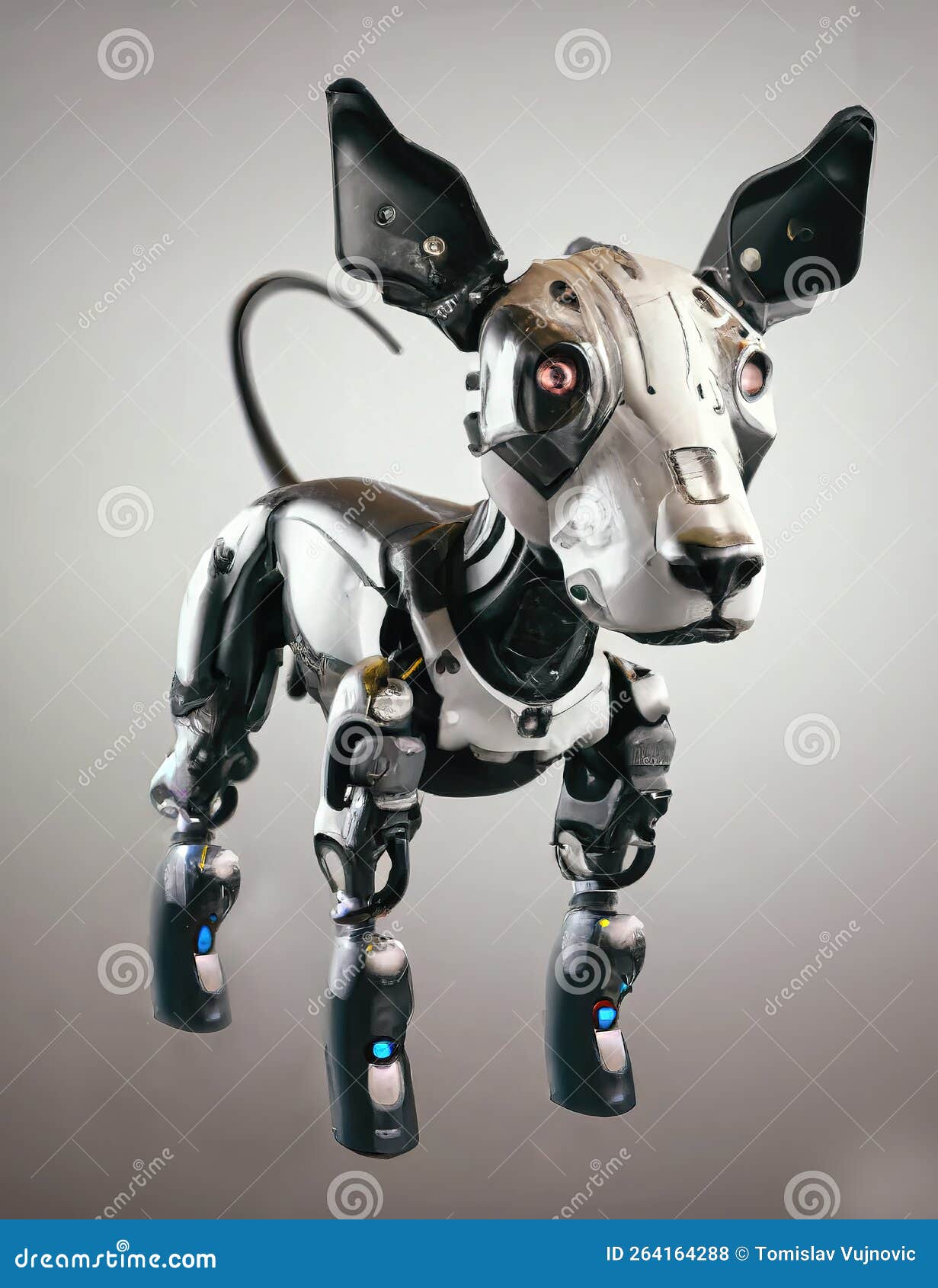 Generative AI of a Cyborg Dog Stock Illustration - Illustration of ...
