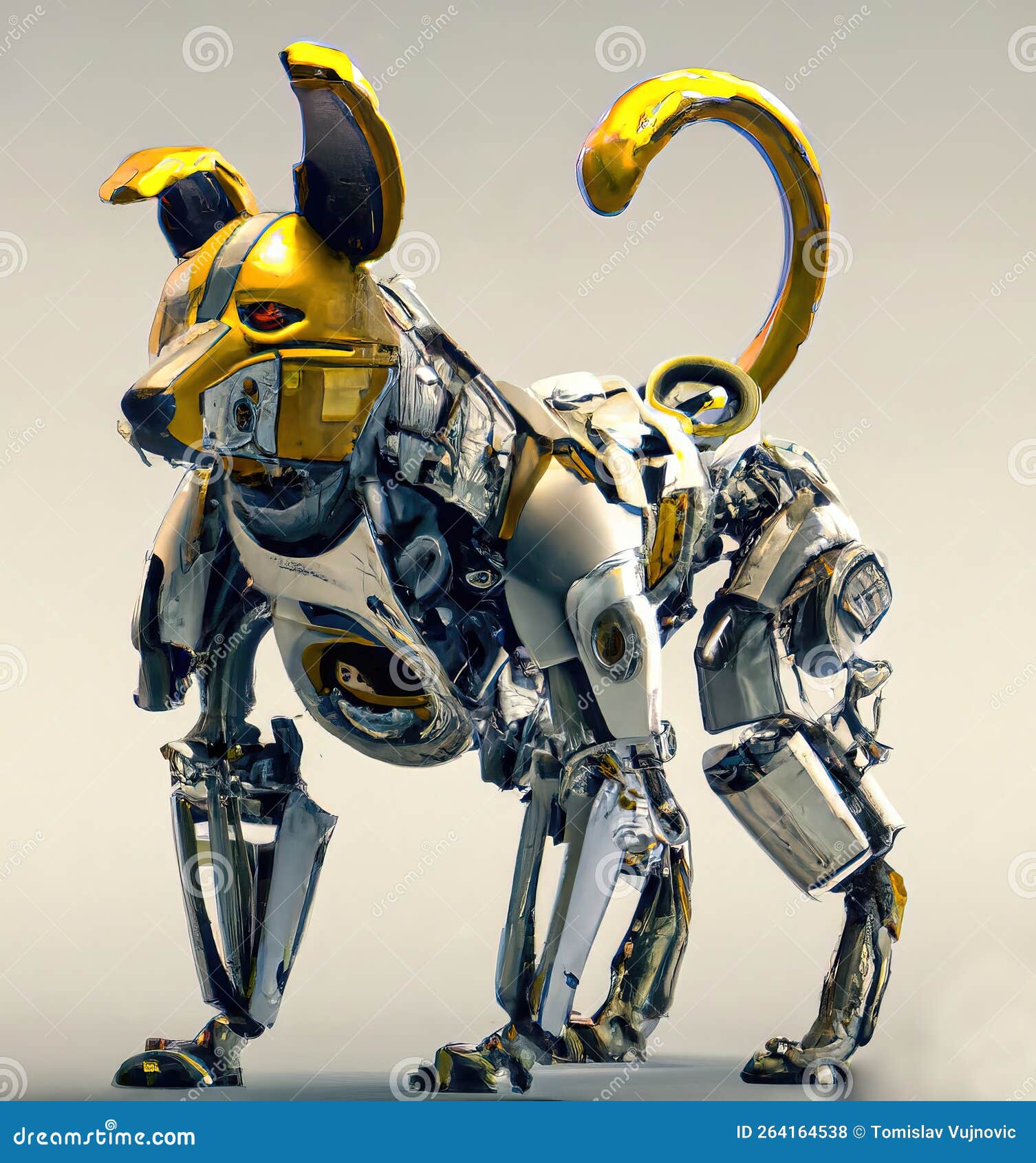 Generative AI of a Cyborg Dog Stock Illustration - Illustration of ...