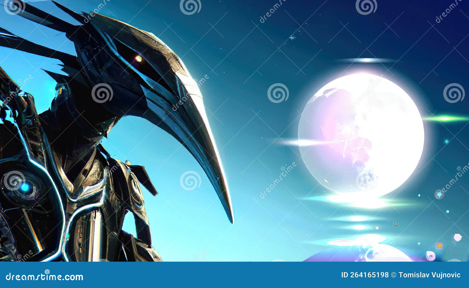 Robotic Raven In Cyberpunk Setting Stock Photography | CartoonDealer ...