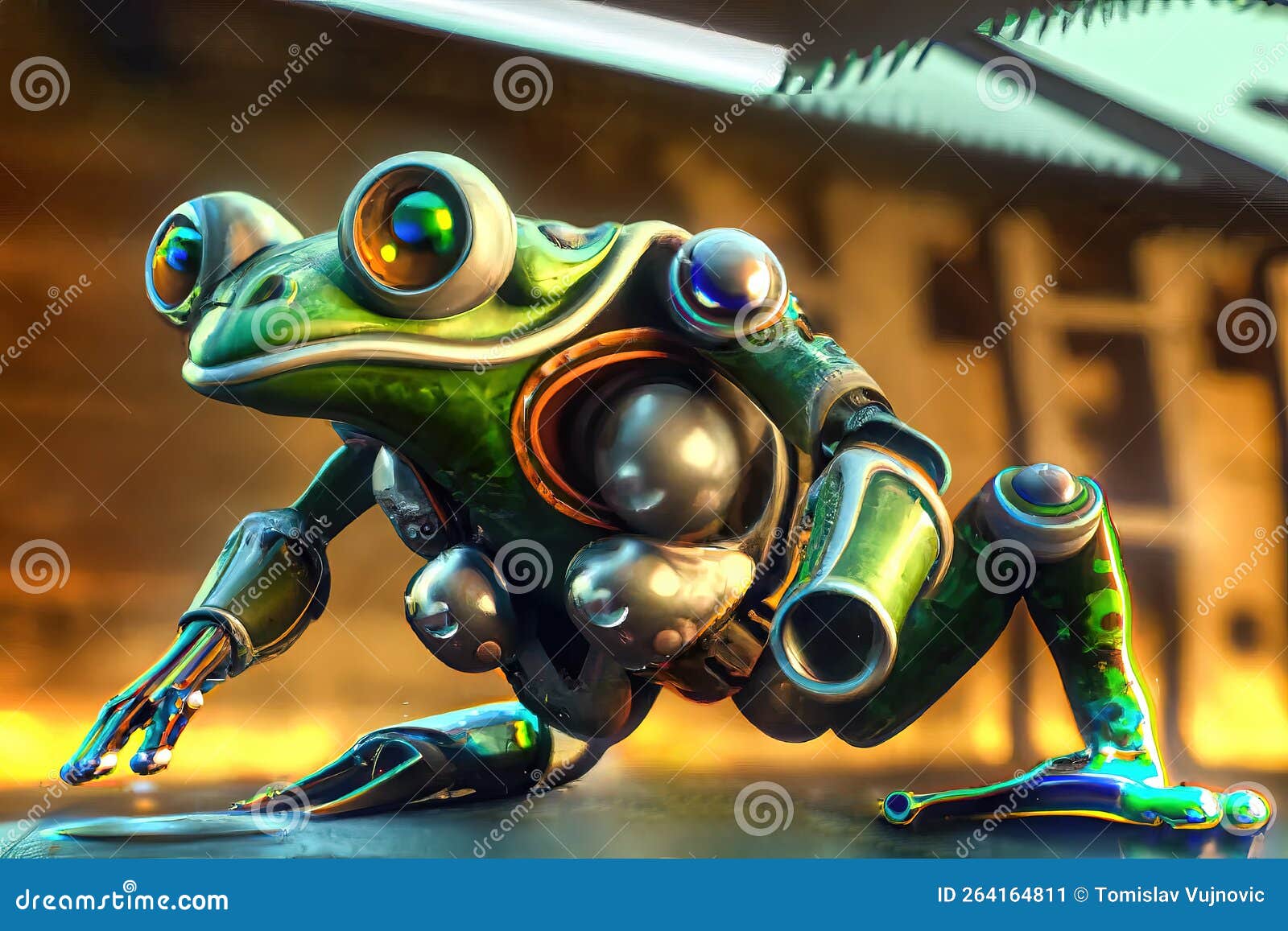 Generative AI of a Cyborg Toad Frog Stock Illustration - Illustration ...
