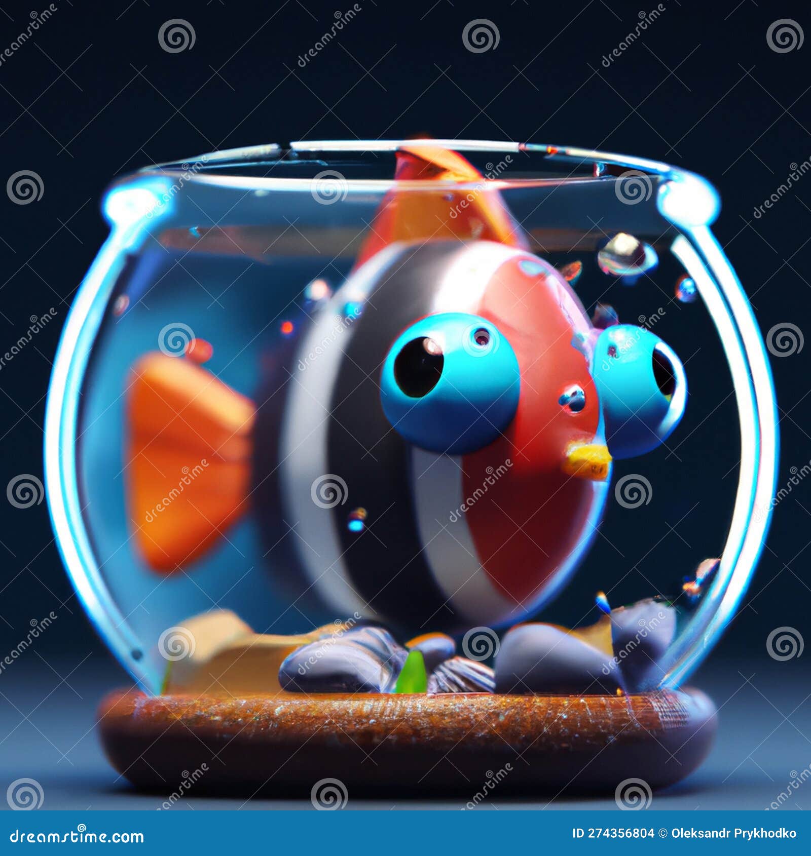 Generative AI of 3D Cute Tropical Fish in an Aquarium Stock ...