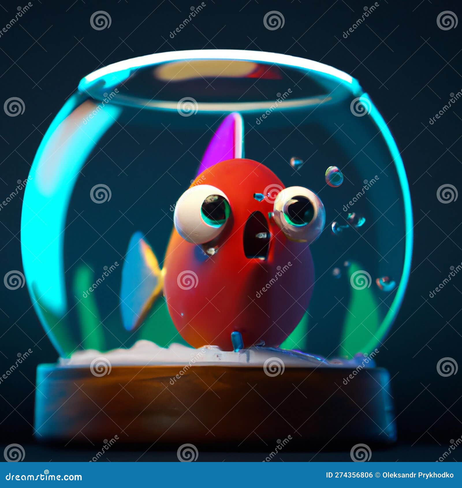 Generative AI of 3D Cute Tropical Fish in an Aquarium Stock ...