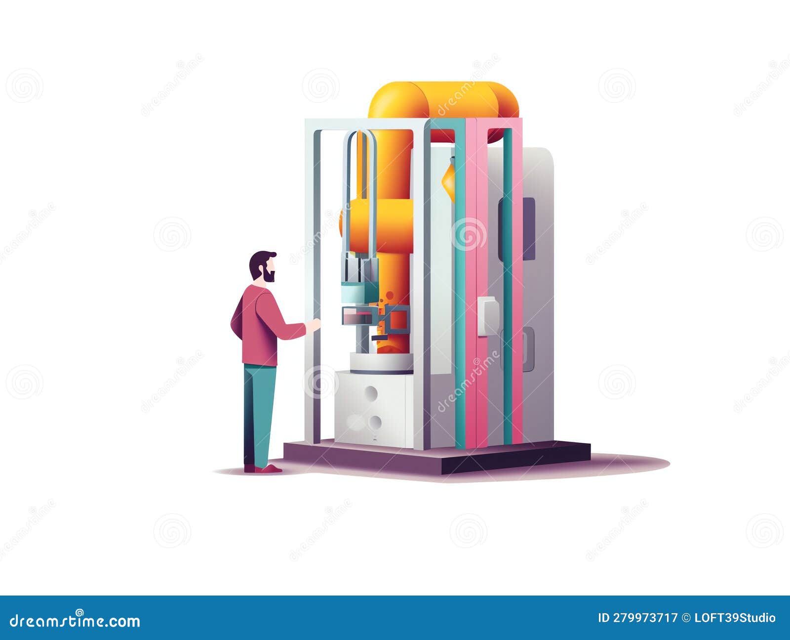 Generative AI 3D Printing Technology Concept- Stock Illustration ...