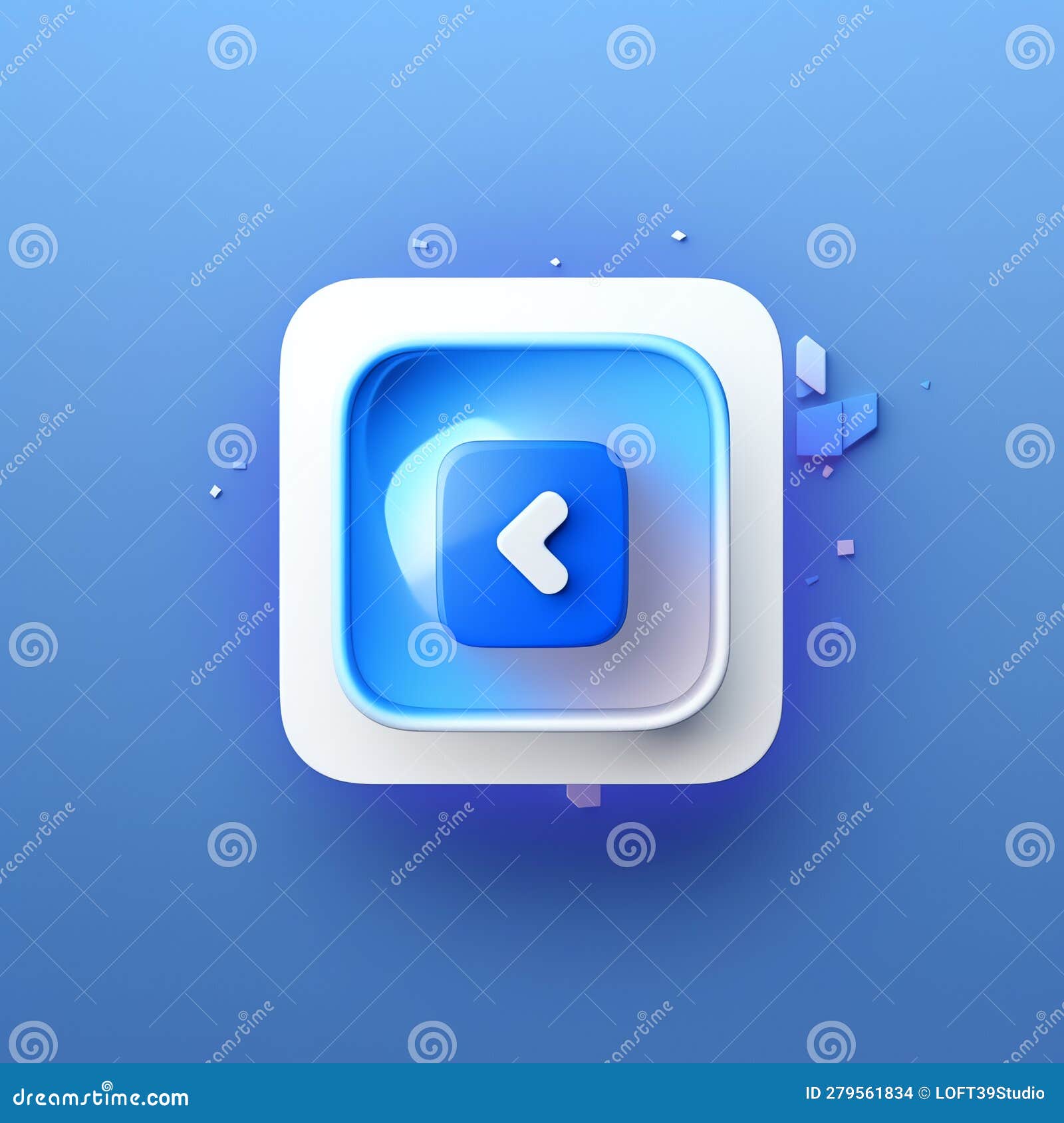 Generative AI 3d Realistic Play Button- Stock Illustration ...