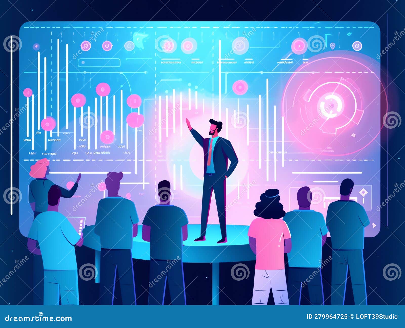 Generative AI Data Analysis and Digitization- Stock Illustration ...