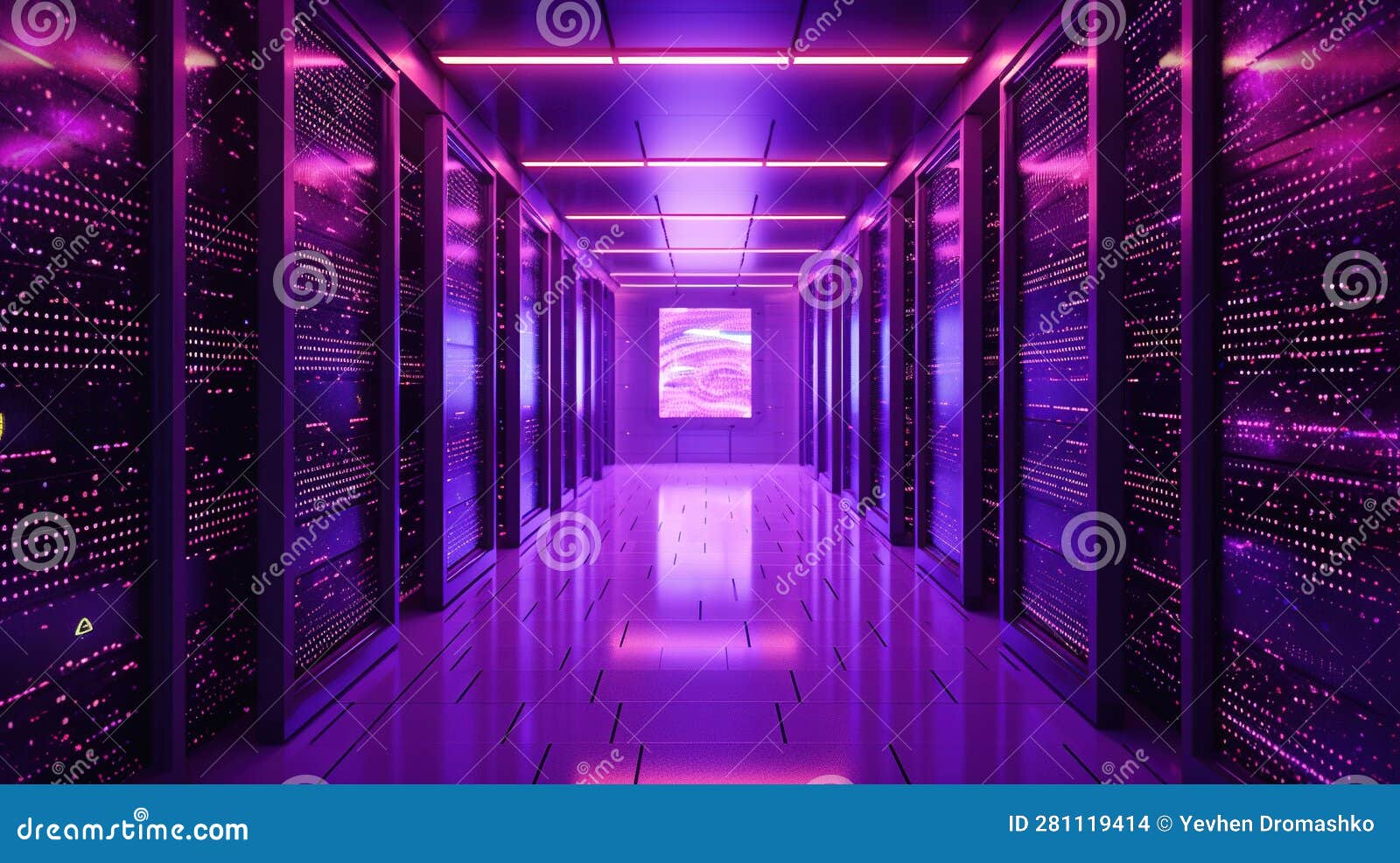 Generative AI, Data Center, Modern High Technology Server Room in ...