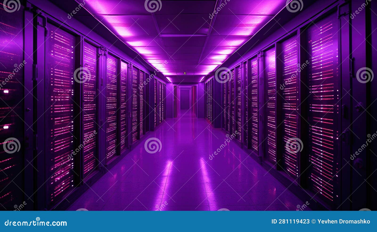 Generative AI, Data Center, Modern High Technology Server Room in ...