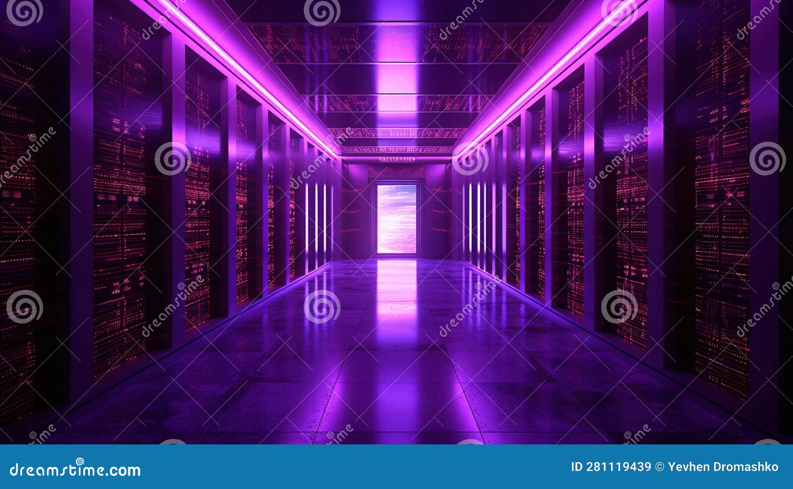 Generative AI, Data Center, Modern High Technology Server Room in ...