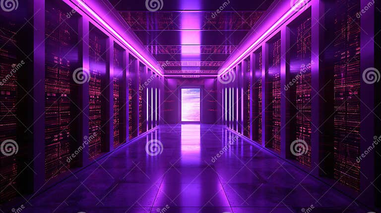 Generative AI, Data Center, Modern High Technology Server Room in ...