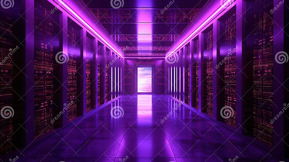 Generative AI, Data Center, Modern High Technology Server Room in ...