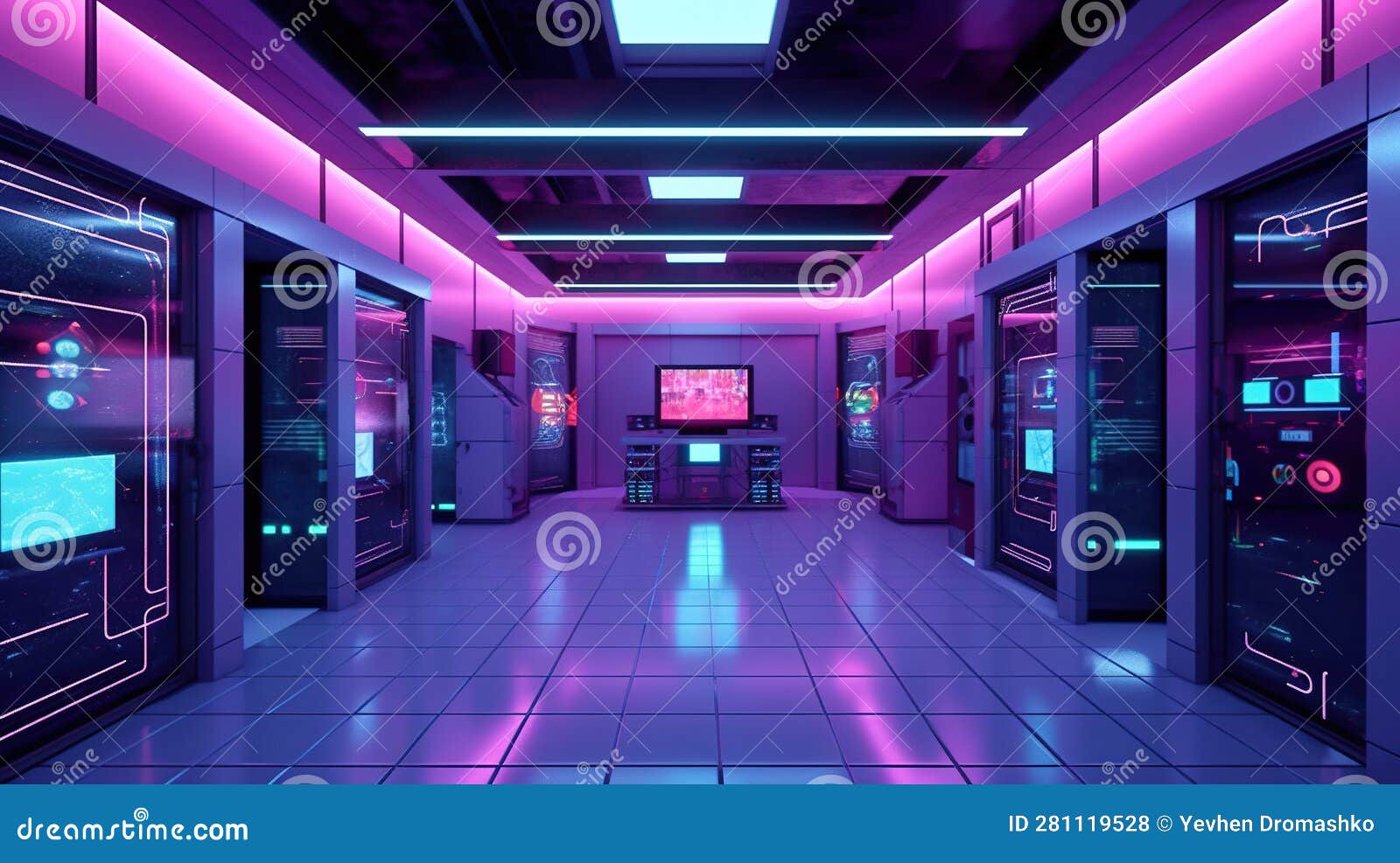 Generative AI, Data Center, Modern High Technology Server Room in ...