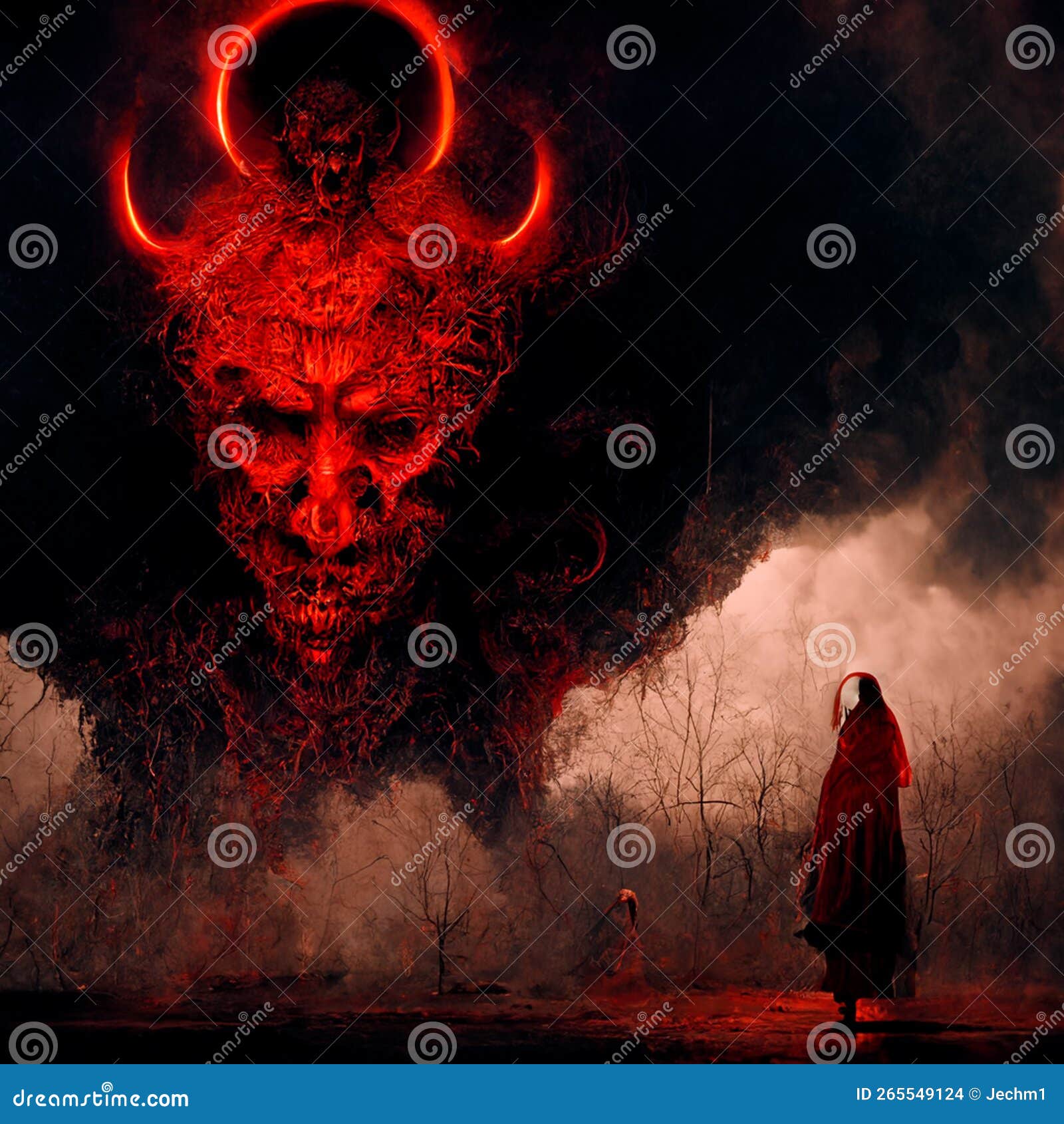 GENERATIVE AI, GENERATIVE, AI, Demon Coming Out of Hell Stock ...