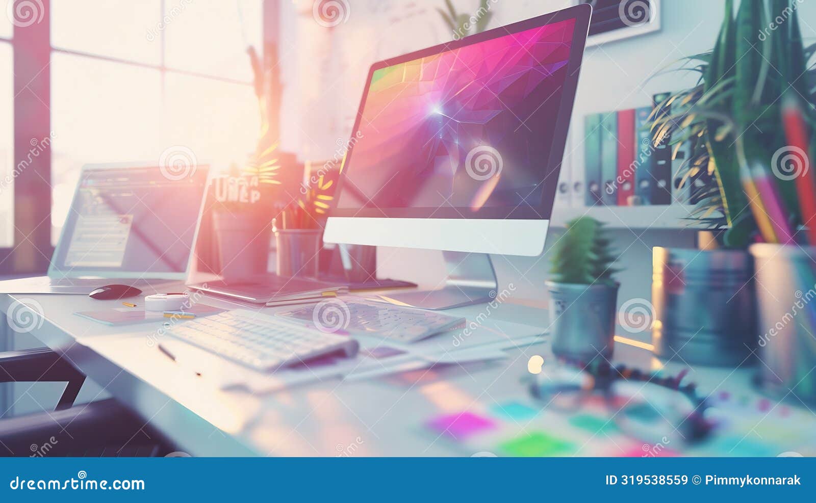 Generative AI Designers Desk with Responsive Web Ux Design User ...