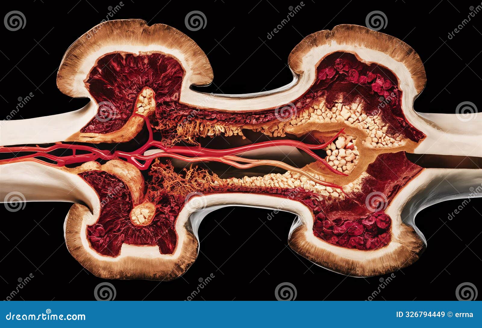Spongy Vs Compact Bone Comparison With Anatomical Structure Outline Diagram Vector Illustration