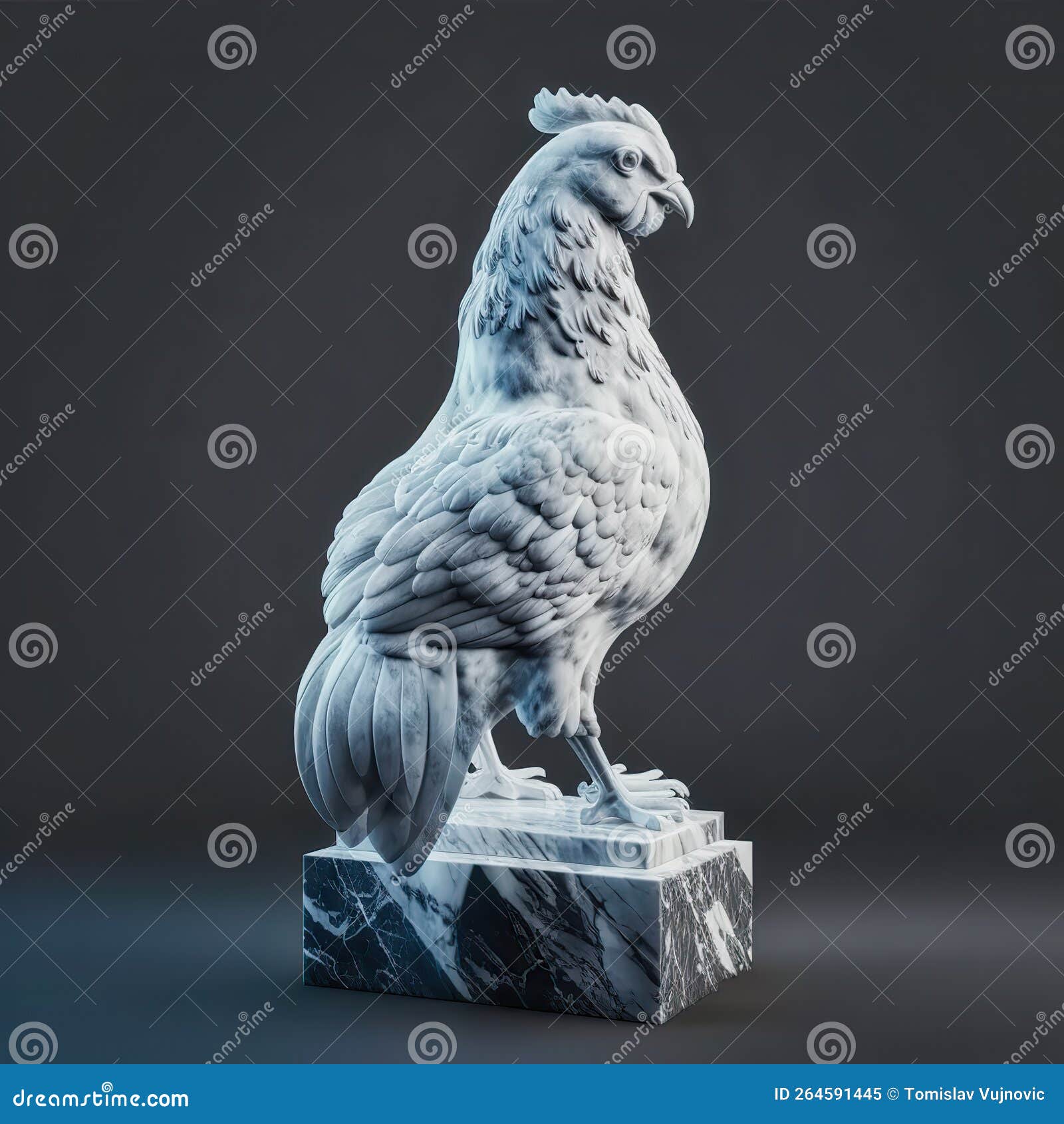 Generative AI Digital Art of a 3D Chicken Statue Figurine Stock ...