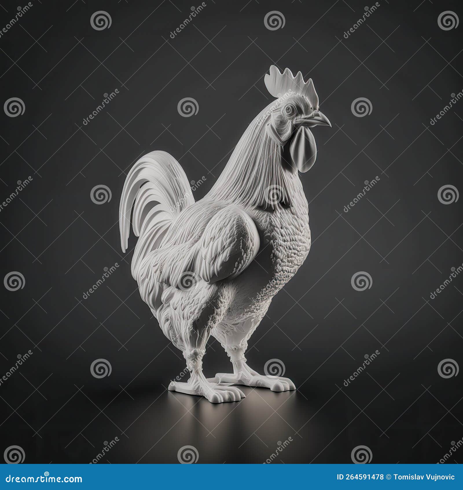 Generative AI Digital Art of a 3D Chicken Statue Figurine Stock ...