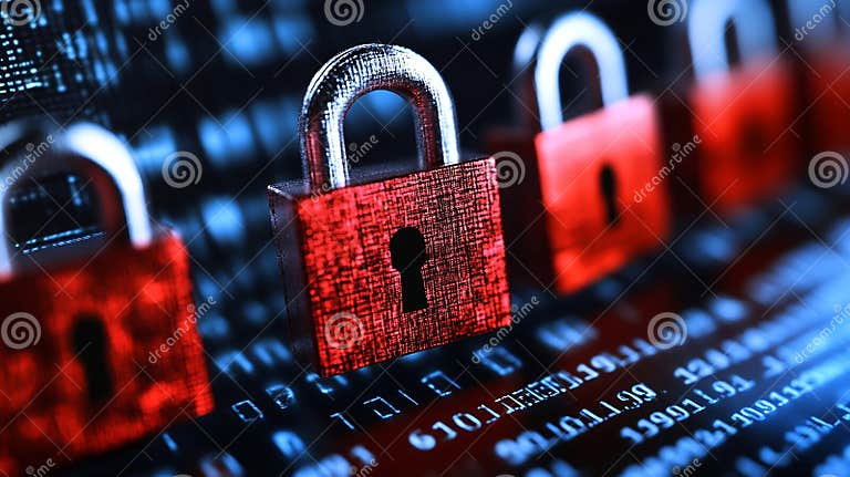 Generative Ai Digital Locks Representing Cybersecurity And Online Safety With A Backdrop Of