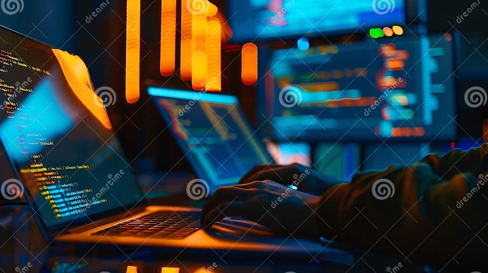 Generative AI Digital Software Technology or Mobile Application Development Concept Programmer ...