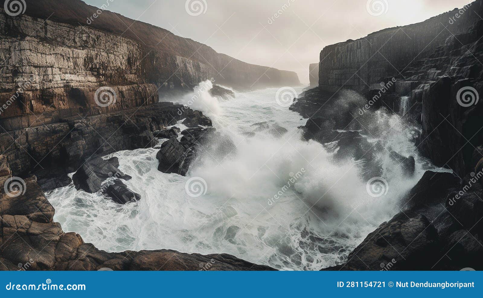Generative AI, Dramatic Coastlines: Rugged and Coastlines with Crashing ...