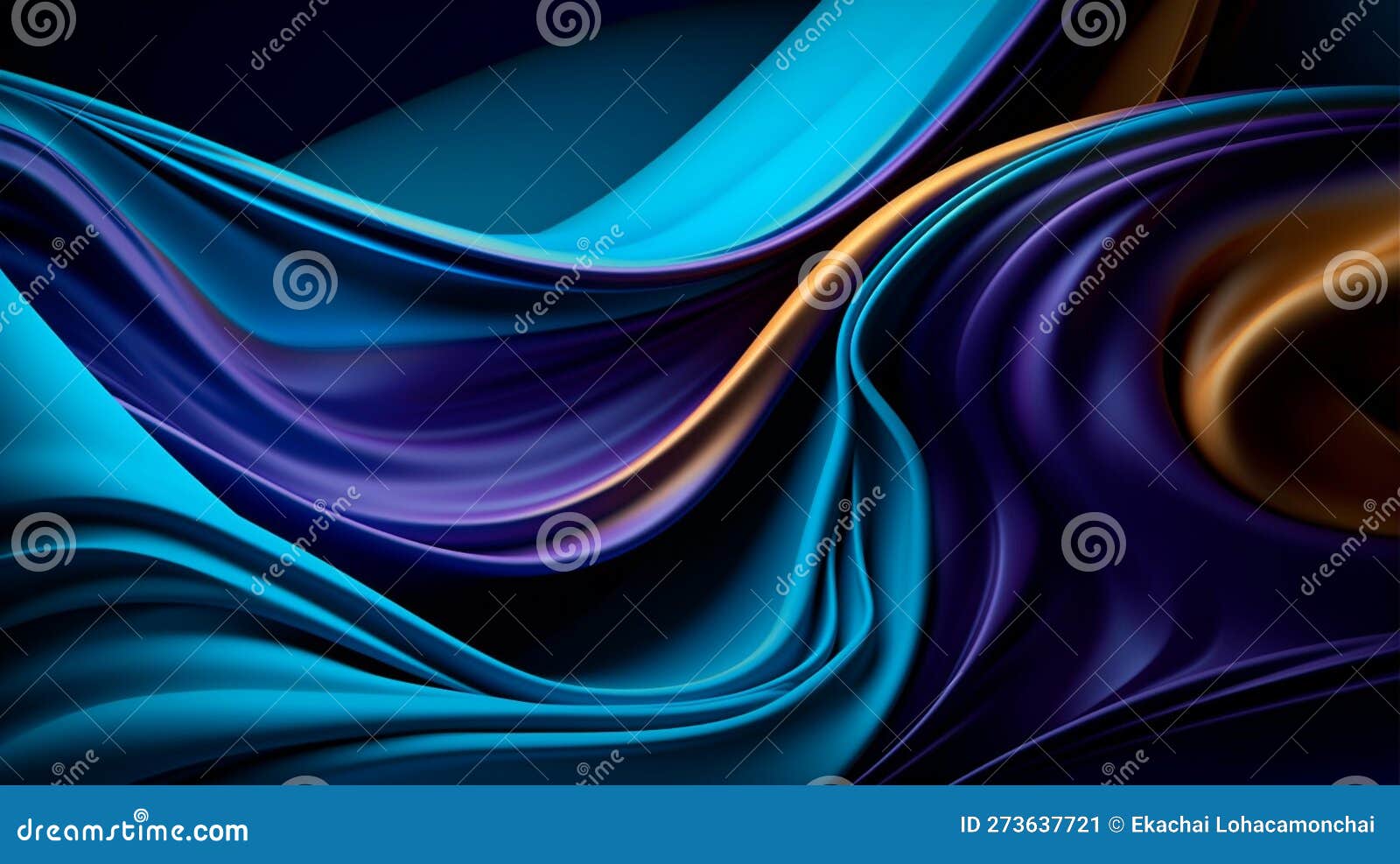 Generative AI. Dynamic and Colorful Fabric Blown in the Wind, Creating ...