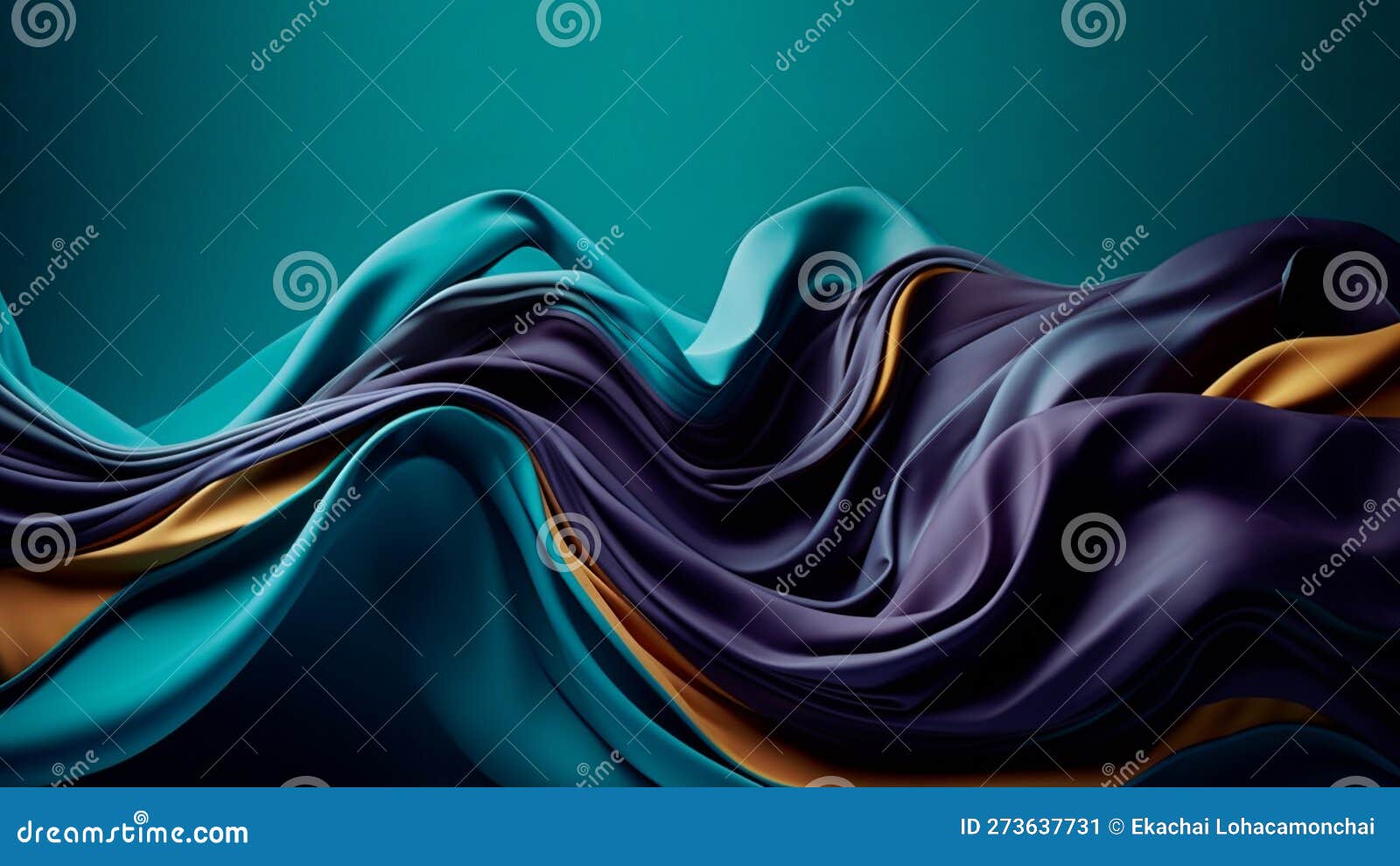 Generative AI. Dynamic and Colorful Fabric Blown in the Wind, Creating ...