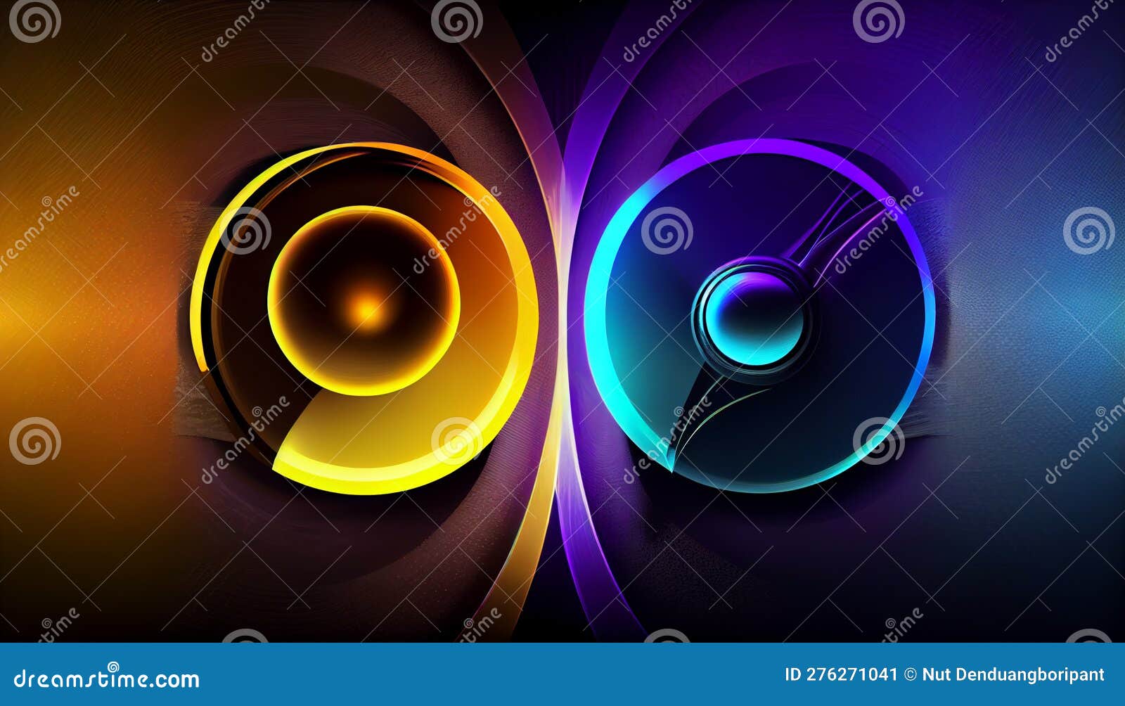 Generative AI, Dynamic Duet: Abstract Background in Vibrant Dual Hues ...